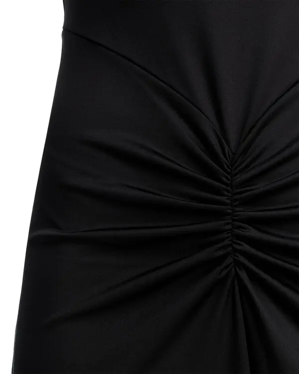 Victoria Beckham Gathered Waist Midi T-shirt Dress - Black