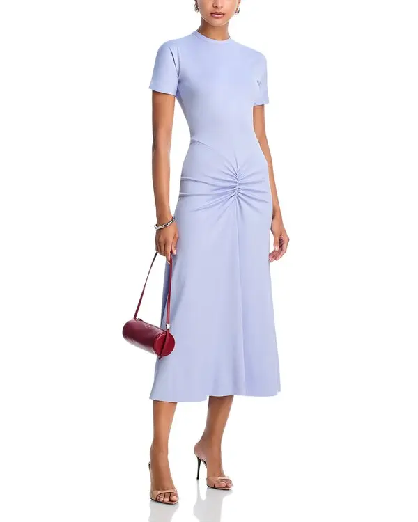 Victoria Beckham Women's Gathered Waist Midi T-Shirt Dress - Blue - Size 10 UK/6 US