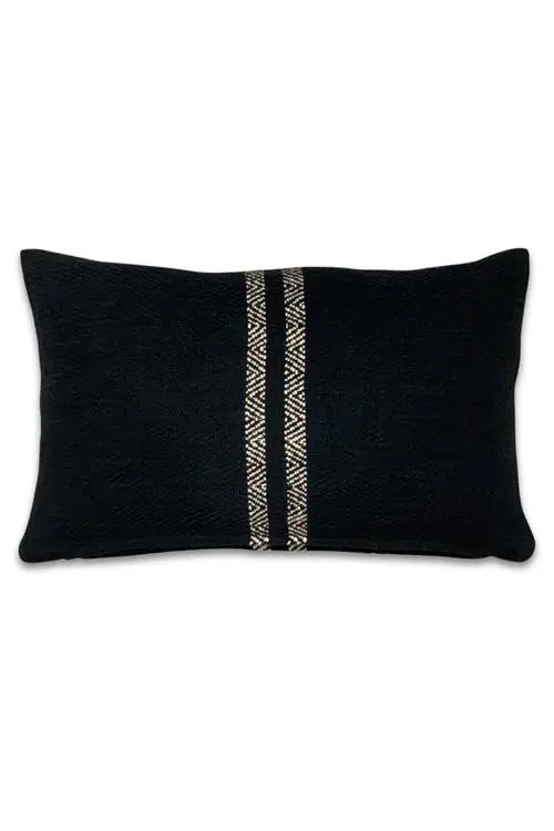 PILLOWPIA Hugh Lumbar Pillow Cover - Black