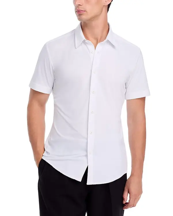 BOSS Performance Roan Slim Fit Button Down Shirt - White
