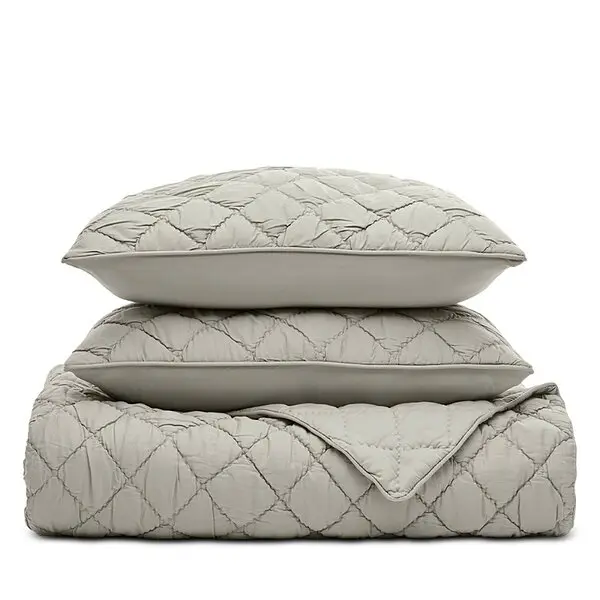 BOLL & BRANCH Signature Hand Stitched Cloud Comforter Set, King/cal King - Pewter