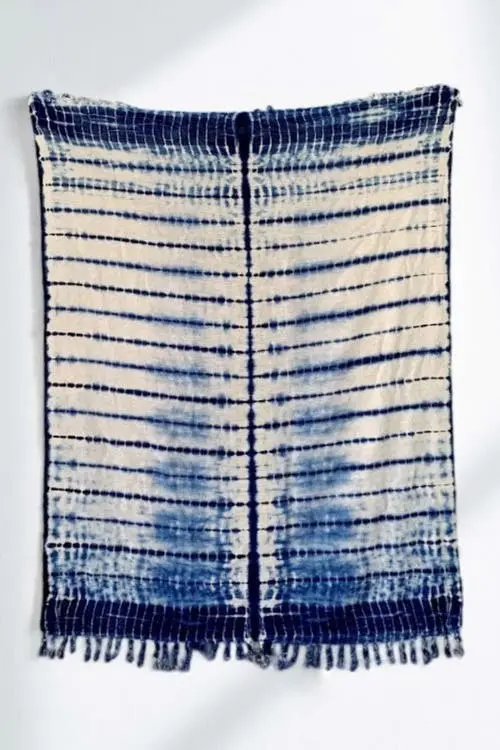 PILLOWPIA Indigo Shibori Throw - Spine