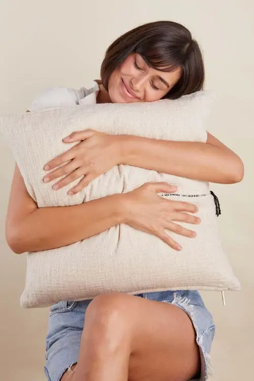 PILLOWPIA Minerva Lumbar Pillow Cover - Cream