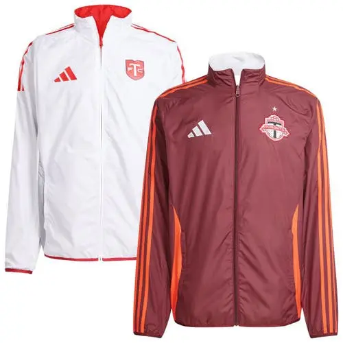 Adidas Toronto Fc 2025 Anthem Reversible Full-zip Jacket - Red