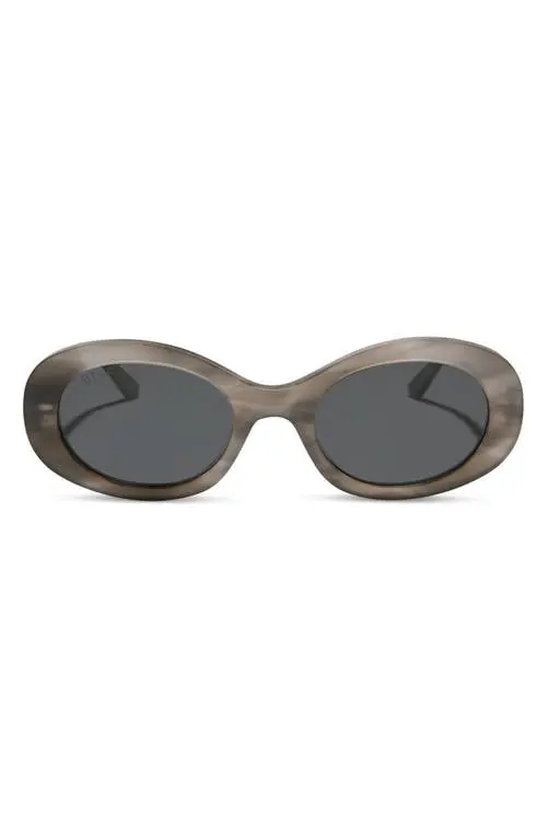 DIFF Lainey Polarized Oval Sunglasses - Smoke Marble/grey
