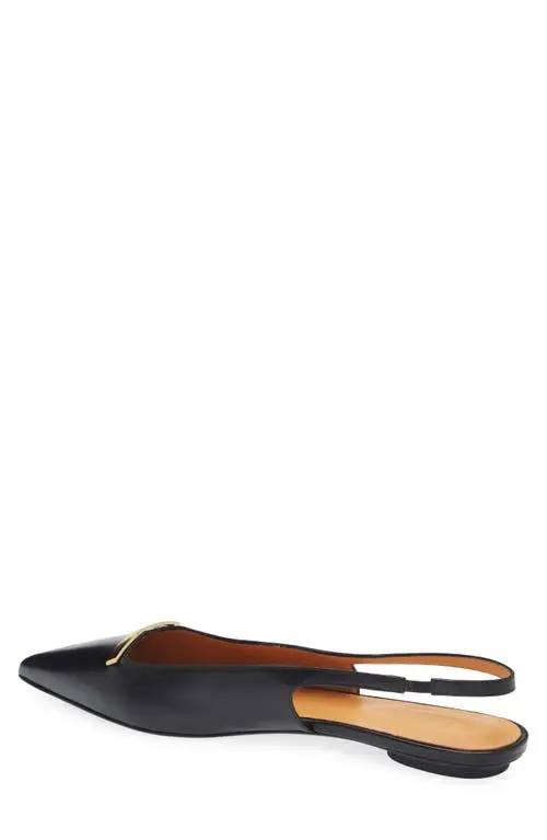 TOD'S Barretta Pointed Toe Slingback Flats - Nero