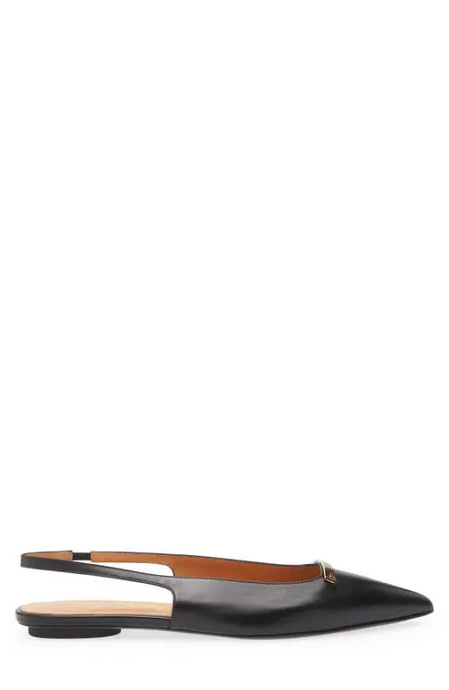 TOD'S Barretta Pointed Toe Slingback Flats - Nero