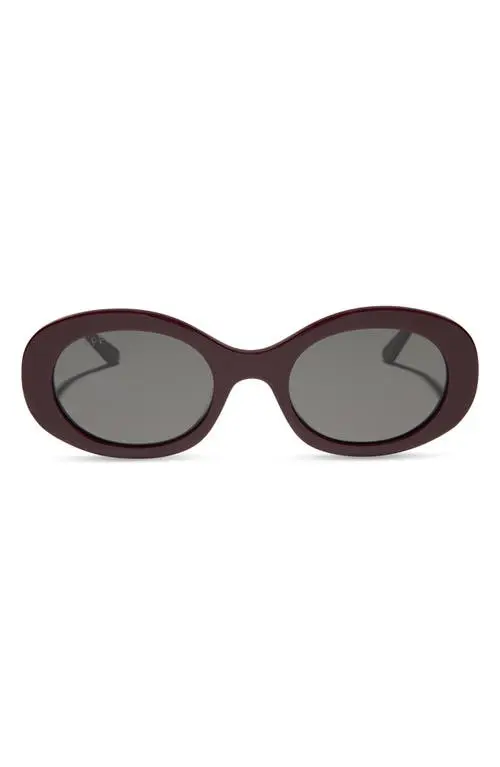 DIFF Lainey 52mm Oval Sunglasses - Dark Cherry Lacquer/grey