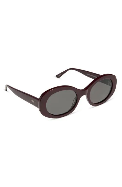 DIFF Lainey 52mm Oval Sunglasses - Dark Cherry Lacquer/grey