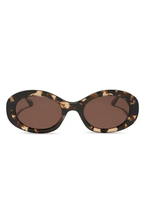DIFF Lainey 52mm Oval Sunglasses - Espresso Tortoise / Brown