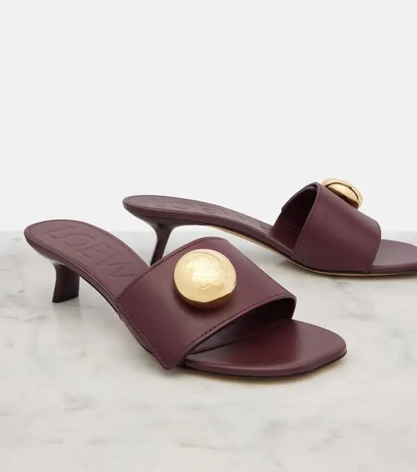 Loewe Anagram Leather Mules