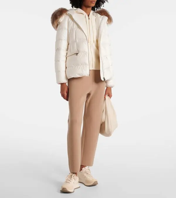 Moncler Boed Shearling-trimmed Down Jacket - White