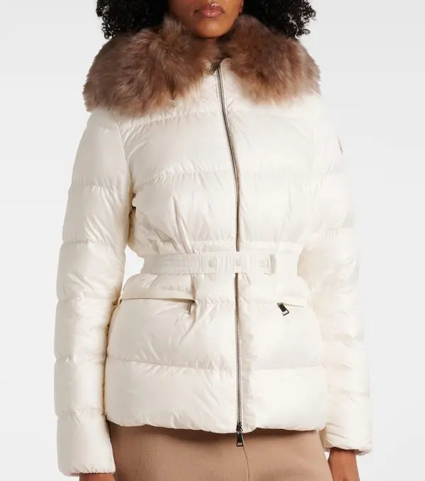 Moncler Boed Shearling-trimmed Down Jacket - White