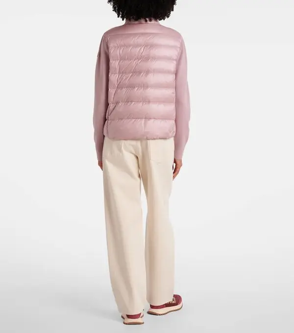 Moncler Down-paneled Virgin Wool Cardigan