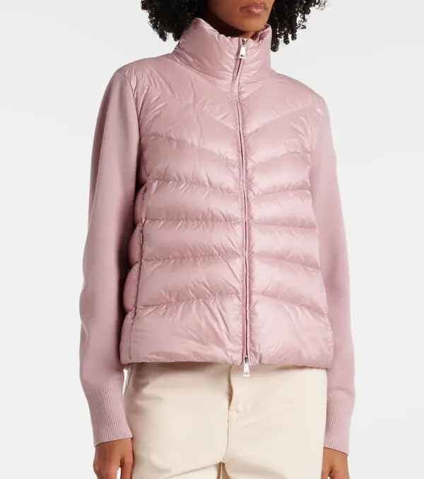 Moncler Down-paneled Virgin Wool Cardigan