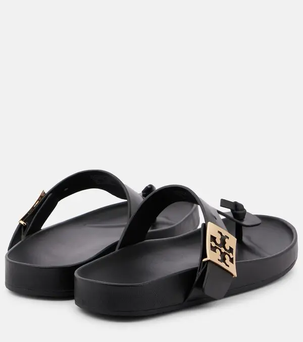 Tory Burch Mellow Leather Thong Sandals - Black