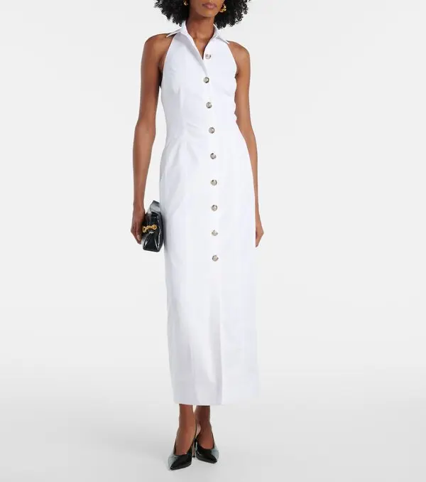 Balmain Open-back Buttoned Shirt Dress