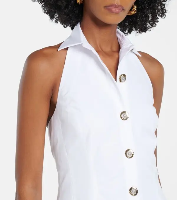 Balmain Open-back Buttoned Shirt Dress