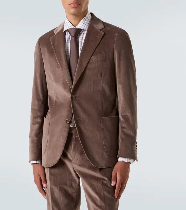 LARDINI Cotton Corduroy Blazer - Brown