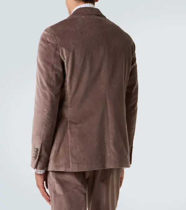 LARDINI Cotton Corduroy Blazer - Brown