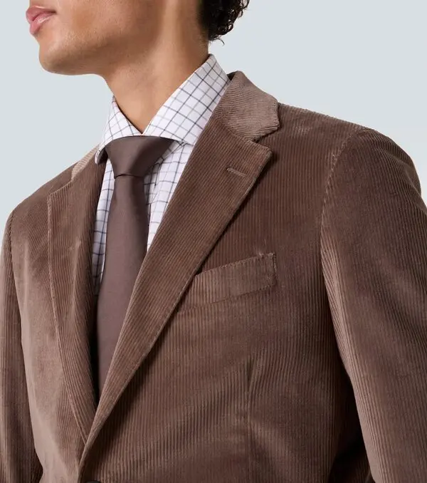 LARDINI Cotton Corduroy Blazer - Brown