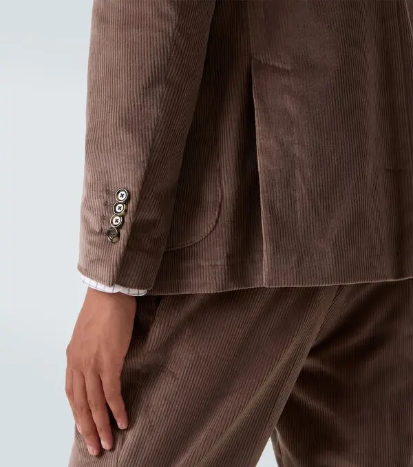 LARDINI Cotton Corduroy Blazer - Brown
