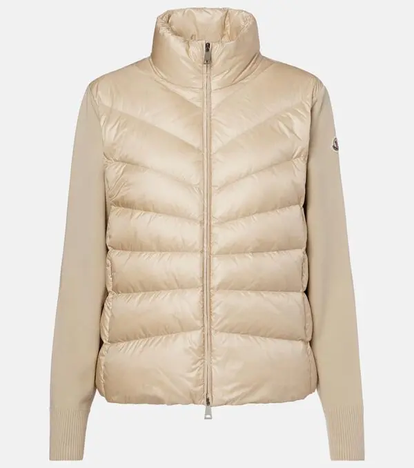 Moncler Down-paneled Virgin Wool Cardigan