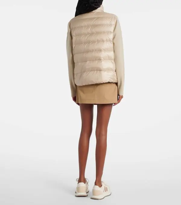 Moncler Down-paneled Virgin Wool Cardigan