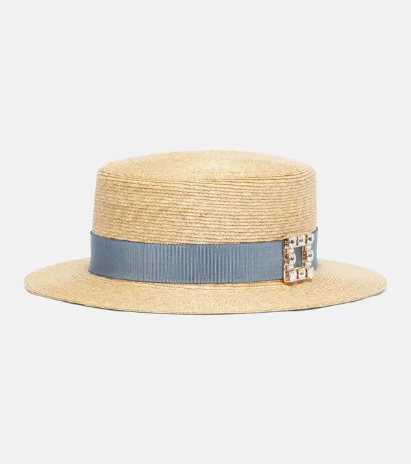ROGER VIVIER Très Vivier Straw Boater Hat