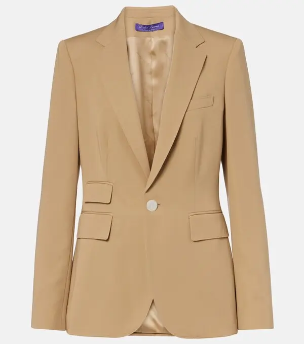 Ralph Lauren Parker Wool Gabardine Blazer - Beige