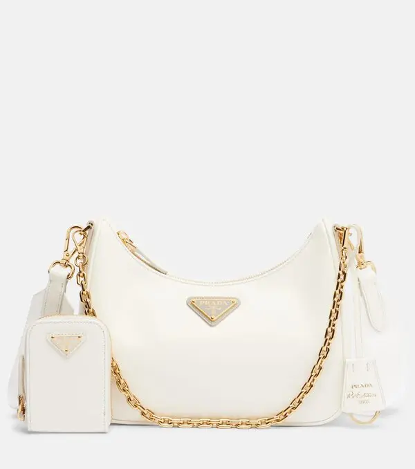 Prada Re-edition 2005 Leather Shoulder Bag - White
