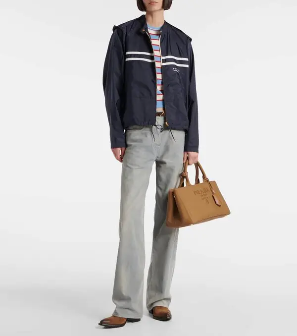 Prada Jardinière Medium Canvas Tote Bag - Brown