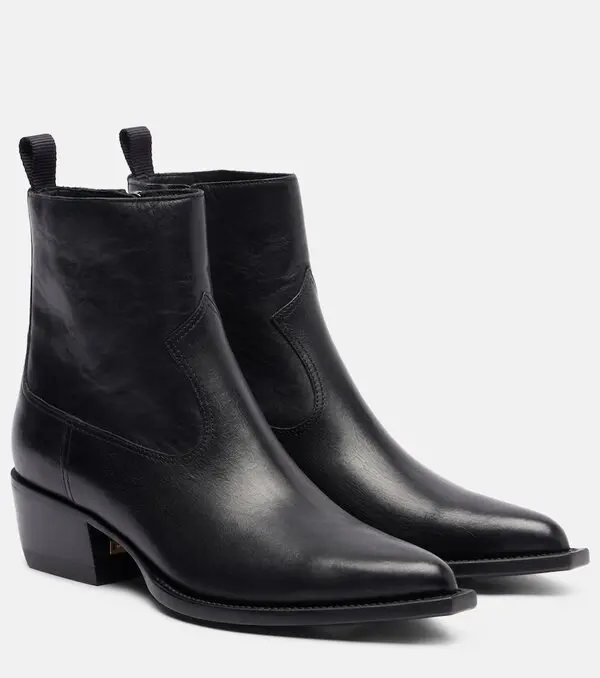 GOLDEN GOOSE Debbie 45 Leather Ankle Boots - Black