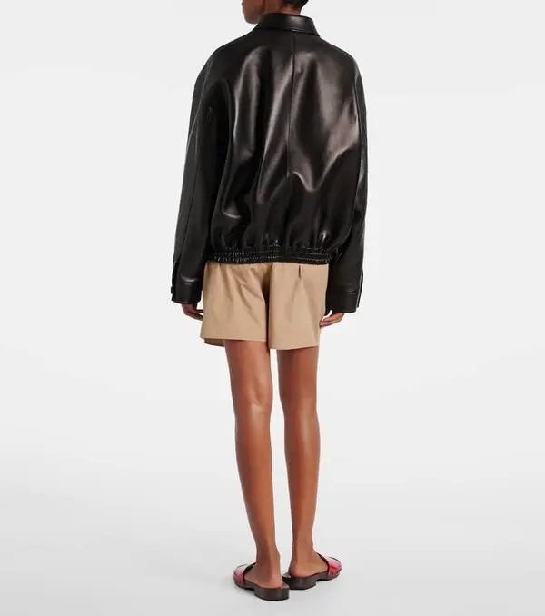 Miu Miu Logo Leather Jacket
