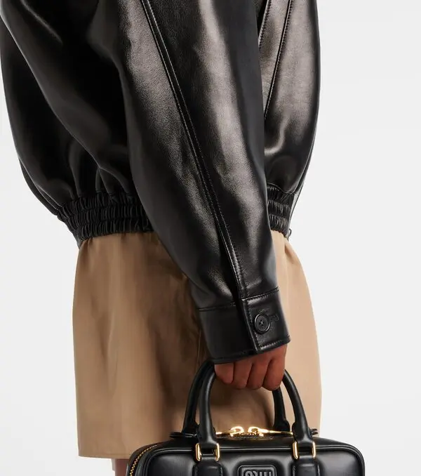 Miu Miu Logo Leather Jacket