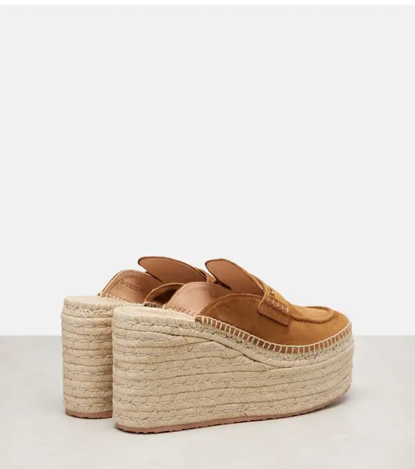 GIANVITO ROSSI Maxilla Suede Espadrille Wedges