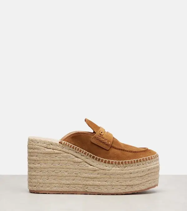 GIANVITO ROSSI Maxilla Suede Espadrille Wedges