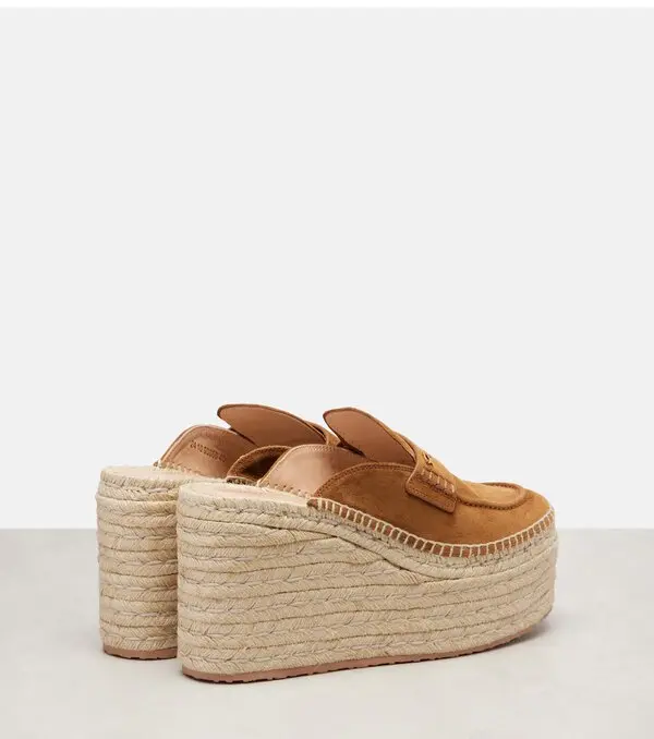 GIANVITO ROSSI Maxilla Suede Espadrille Wedges