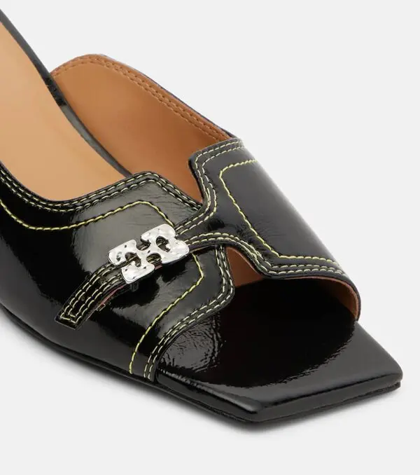 GANNI Butterfly Wedge Mules - Black
