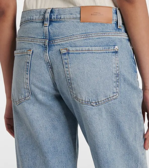 7 For All Mankind Tess Mid-rise Straight Jeans - Blue