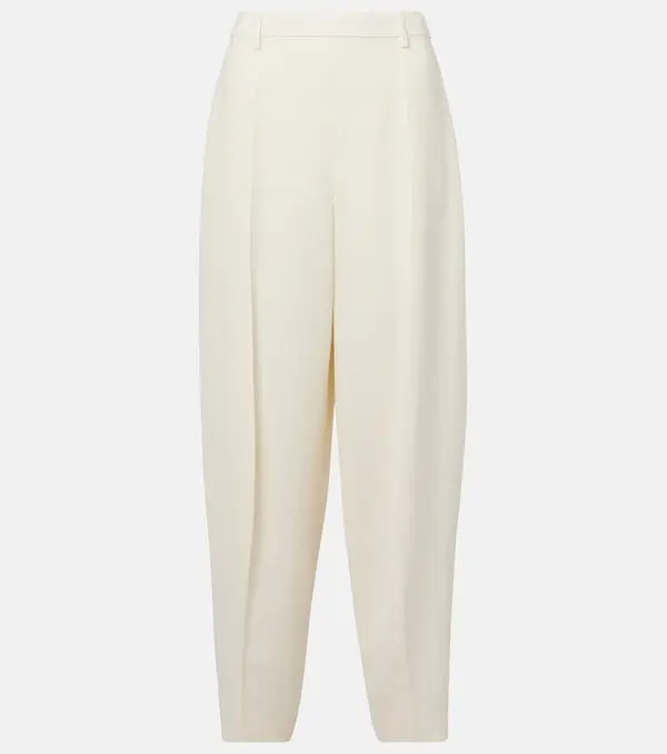 Loro Piana Bob Linen Crêpe Tapered Pants - White