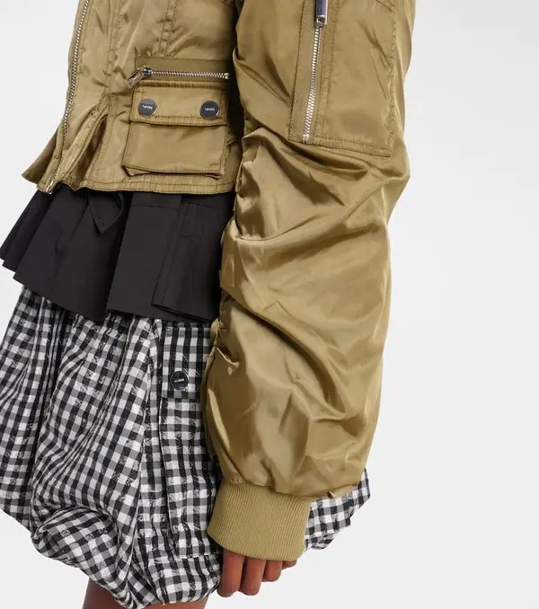 GANNI Cropped Ruched Bomber Jacket