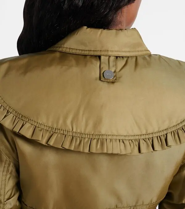 GANNI Cropped Ruched Bomber Jacket