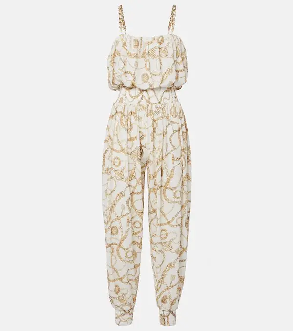 Balmain Chain Printed Jumpsuit - Gold