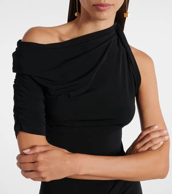 Jacquemus Draped Jersey Minidress - Black
