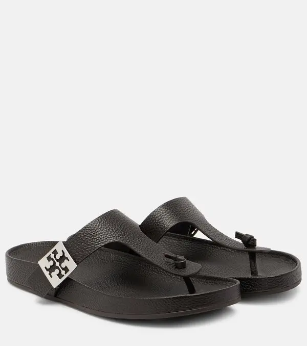 Tory Burch Mellow Leather Thong Sandals - Brown