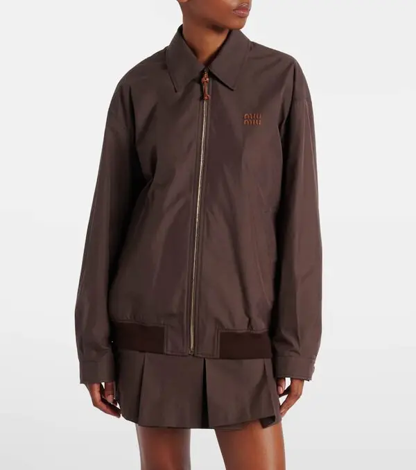 Miu Miu Logo Cotton-blend Blouson