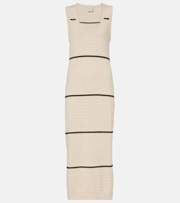 Varley Scott Striped Cotton Midi Dress