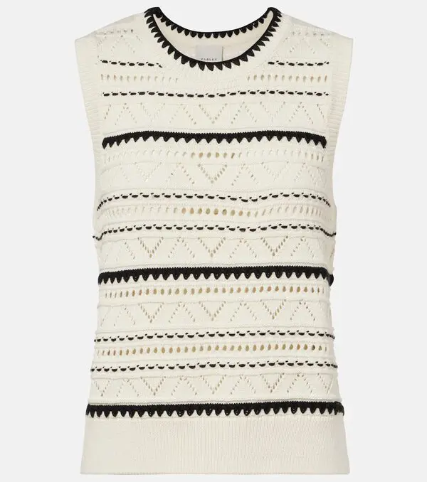 Varley Athena Pointelle Cotton Sweater Vest - Beige