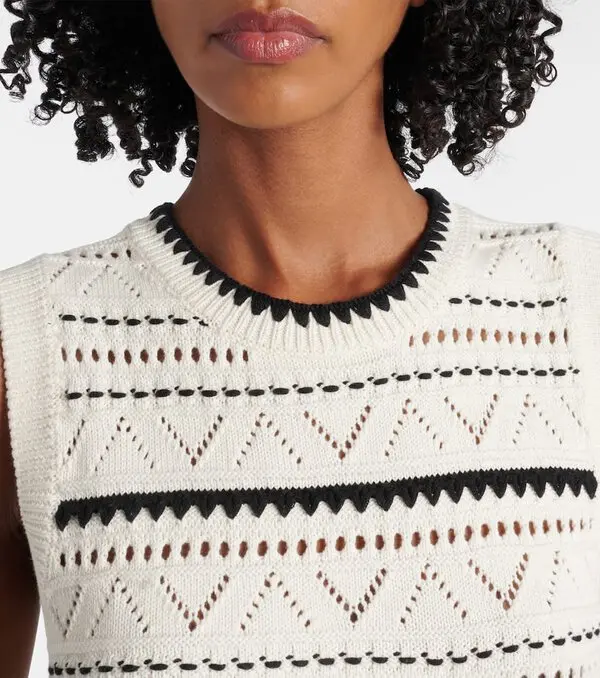 Varley Athena Pointelle Cotton Sweater Vest
